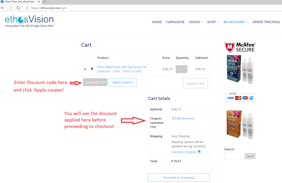 Ethos Vision Discount Coupon 10 | ethosVision
